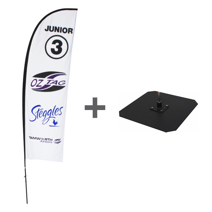 Bow Flag Kits with Flat Metal Base