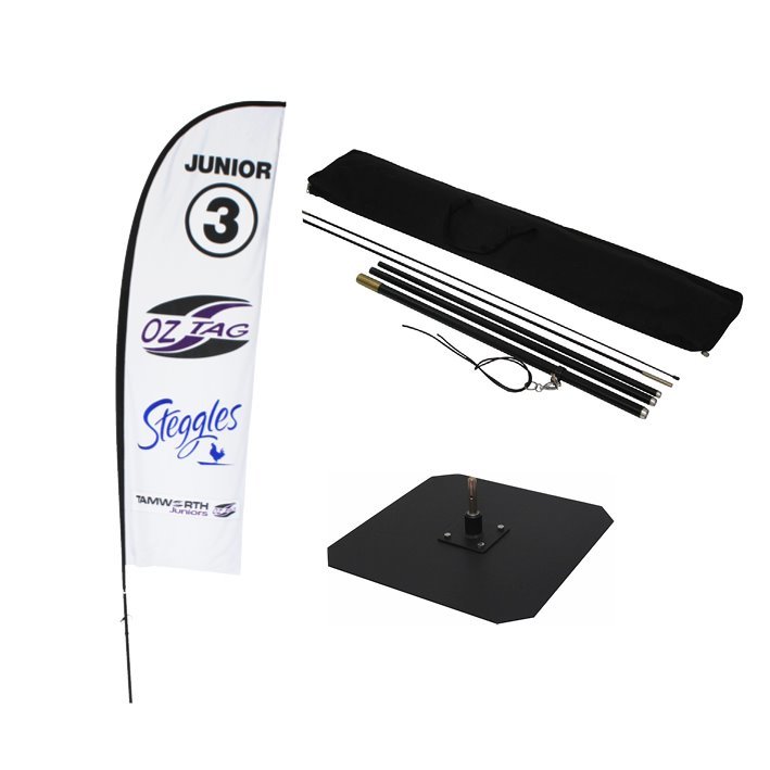 Medium Bow Flag with Metal Base Single Sided