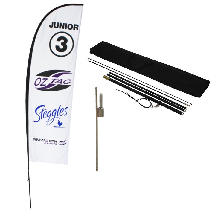 Extra Large Bow Flag with Ground Spike Double Sided