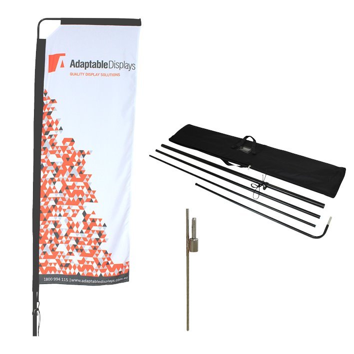 Medium Block Flag with Ground Spike Single Sided