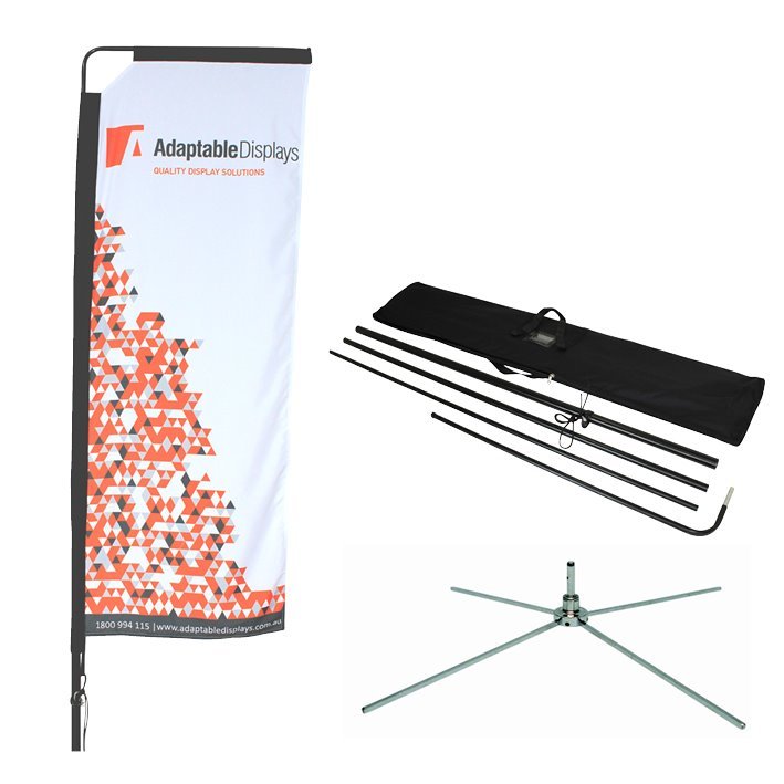 Medium Block Flag with Cross Base Single Sided